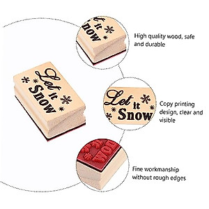 TEHAUX Kids Toys 2pcs Christmas Playset Scrapbook Stampers Greeting Card Stamps Diary Stamp Kit DIY Wooden Stamps Planner Stamper Stamper Seal Seal Kid Toys