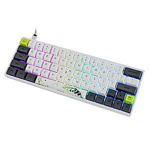 EPOMAKER SK64S Hot Swappable Bluetooth 5.1 Wireless/Wired Mechanical Keyboard with RGB Backlit, PBT Keycaps for Win/Mac/Gaming (Gateron Optical Yellow, Panda)