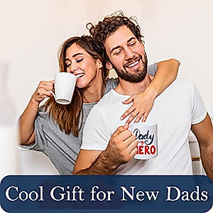 Gifts for Dad Men, Daddy is My Hero Coffee Mug, Cool Stocking Stuffers, Funny Fathers Day Birthday Gift Ideas for New Papa Husband from Daughter Son, Unique Presents, Microwave and Dishwasher Safe