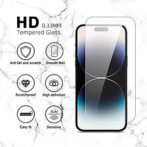 HKM Brothers 4 Pack Screen Protectors for iPhone 14 Pro Max (9H Hardness)(6.7 inch)