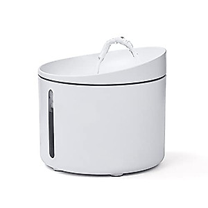 DOGNESS Pet Water Fountain, Healthy and Hygienic Drinking Fountain Super Quiet Flower Automatic Electric Water Bowl for Dogs, Cats, Birds (1L, White)