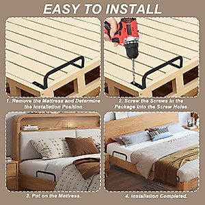 6 PCS Mattress Retainer Bar, Mattress Slide Stopper, Keep Mattress Topper from Sliding, Stopper to Prevent Sliding Holder in Place, Anti Slip Mattress Gripper for Most Soft Bed Mattress