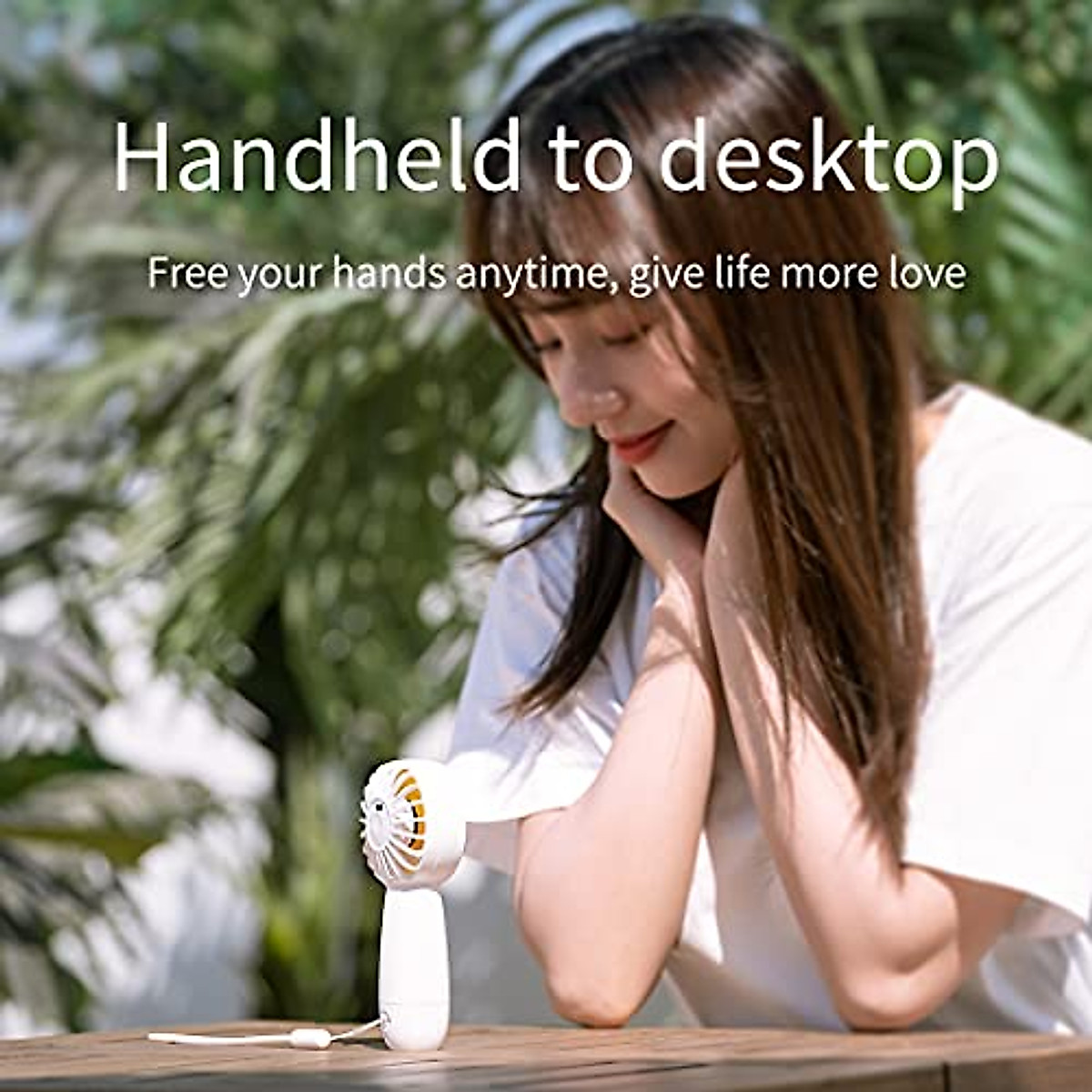 NO Mini Handheld Fan, USB Desk Small Personal Portable Stroller Fan with 4800mAh Rechargeable Battery, Cute Pocket Design Electric Fan 8-25H Working Hours for Travel Office Outdoor Summer Gift(PINK)