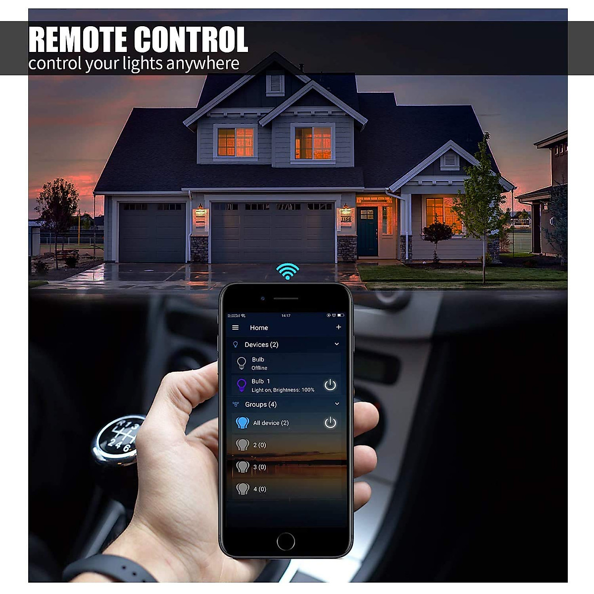 HaoDeng Smart Bulbs, Smart home lighting, WiFi Light Bulbs, Color Changing Light Bulb, Smart Light Bulb Works with Alexa, Google Home, A19 Alexa Light Bulb No Hub Required, 60W Equivalent 500LM, 3Pack