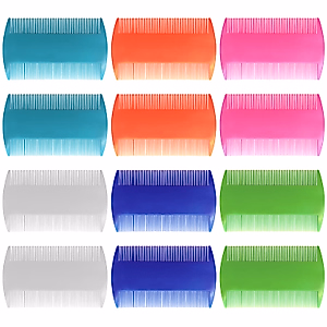 BLMHTWO 12 Pieces Flea Comb, Dog Flea Comb Flea Comb for Cat with Double-side Design Multi-colored PP Materials Sturdy Reusable Lightweight Flexible Lice Comb for Kitten Puppies