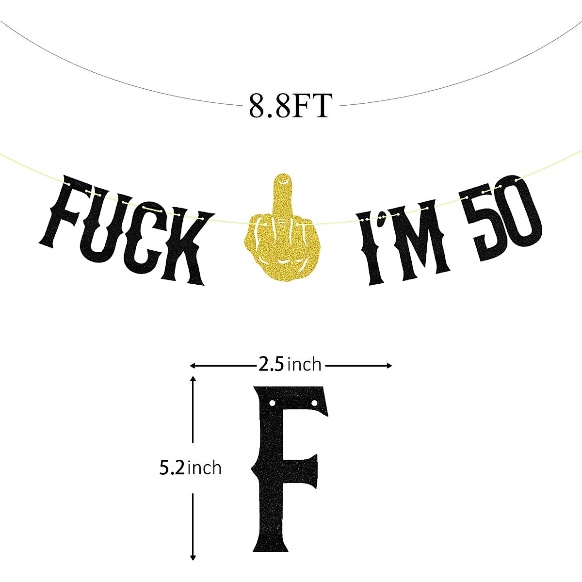 I'm 50th banner, Funny 50 Years Old Birthday Banner, 50th Birthday Party Decor, 50th Birthday Decorations for Men Women, Funny for 50th Birthday/Wedding Anniversary Party Decorations