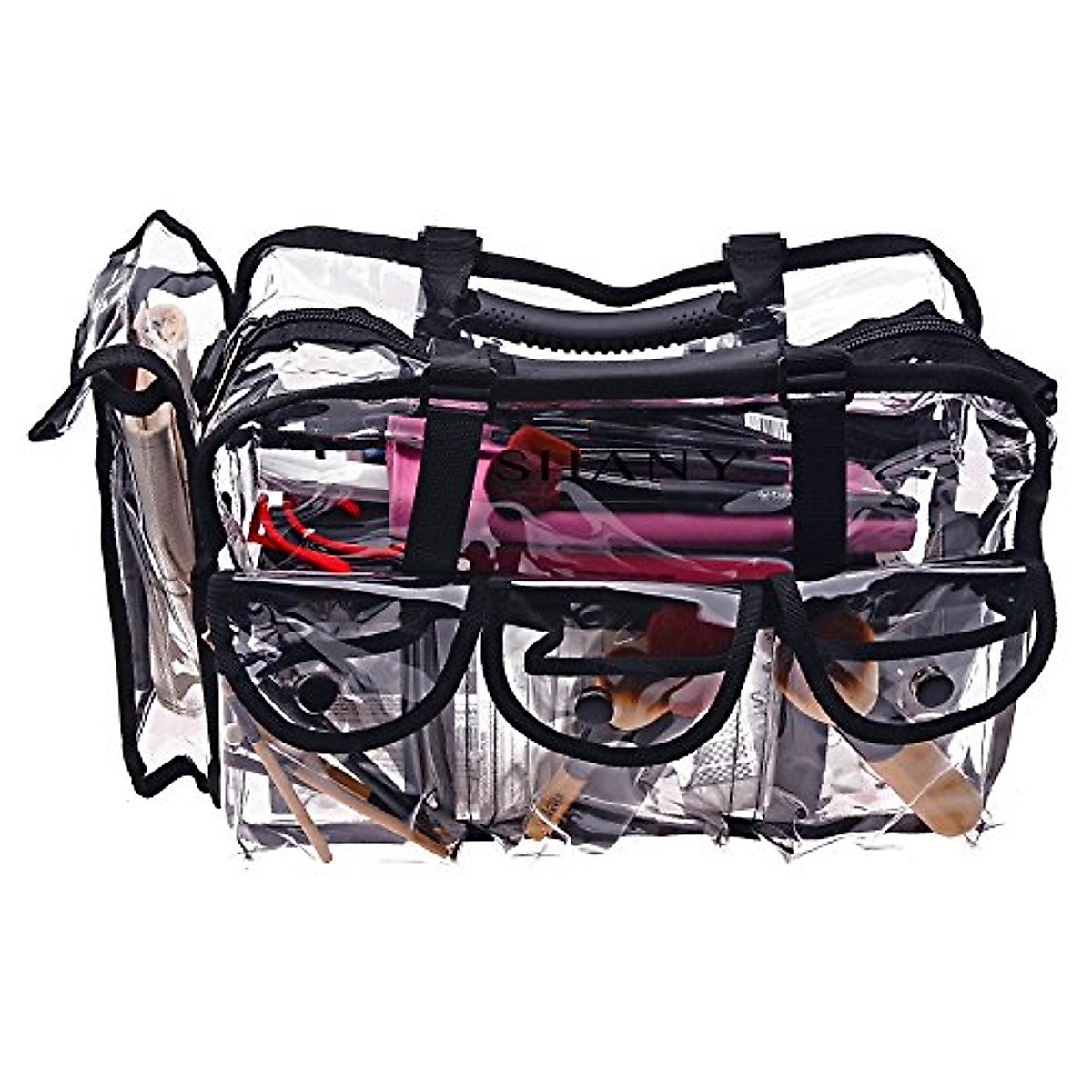 SHANY Clear Makeup Bag, Pro Mua rectangular Bag with Shoulder Strap, Large