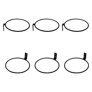 TQVAI 6 inch Flower Pot Holder, Wall Planter Ring Hanger, Wall Mounted Pot Hook Bracket, 6 Pack, Black