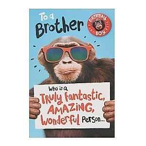 UK Greetings Birthday Card for Brother - Monkey Design, 137mm x 210mm