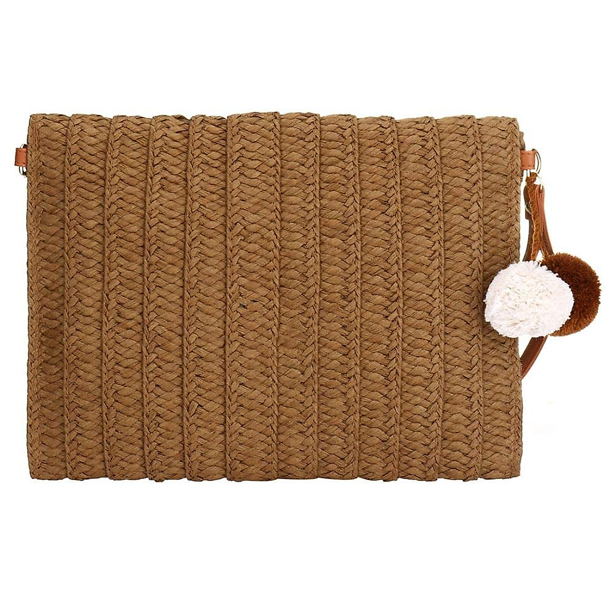Weave Handbag,Straw Clutch Summer Evening Handbag Summer Beach Party Purse Woven Straw Bag Envelope (Beige)