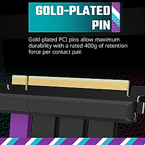 Cooler Master MasterAccessory Riser Cable PCIe 4.0 x16 300mm Black, PCIe 4.0 Compatible, EMI Shielded 30 AWG, Protective ABS Casing for Graphics Card (MCA-U000C-KPCI40-300)