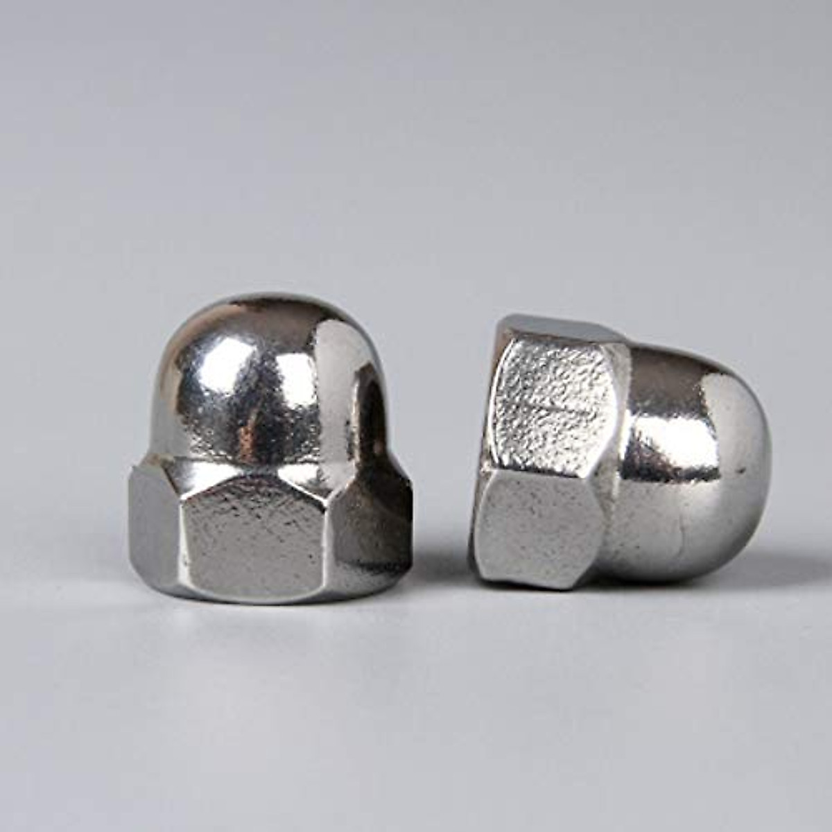 10 Pieces M8 Thread Dome Head Stainless Steel Acorn Hex Cap Nuts Stainless Steel Hex Acorn Cap Nuts for Screws Bolts, Silver