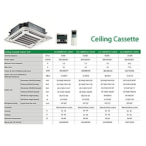 Dual 2 Zone 18000 18000 Ductless Mini Split Ceiling Cassette Air Conditioner Heat Pump Multi Sophia Series…