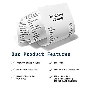 3 1/8" X 119' (50 Rolls) Cash Register Thermal POS Receipt Paper Roll BPA Free for First Data Fd100 Fd200 Fd300 Hypercom T77
