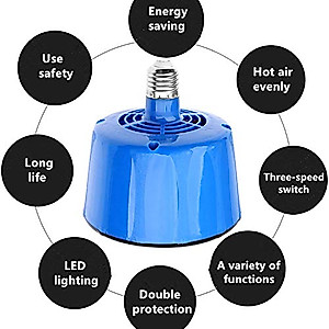 Yencoly Safe Chicken Coop Pet Heater , 100-300W Cultivation Heating Lamp for Pet Chicken Livestock Heat Lamp Tool Livestock Heat Lamp Tool for Pet Chicken Pig Poultry Keep Warming Promote Pet