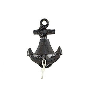 Cast Iron Wall Mounted Anchor Bell 8 Inch - Captains Bell - Rustic Wall Art