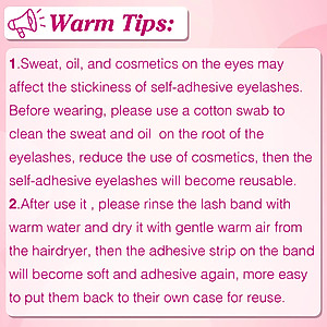 Self Adhesive Eyelashes 3 Styles False Lashes Natural Look Wispy Cat Eye Fake Eyelashes Reusable Adhesive Natural Lashes