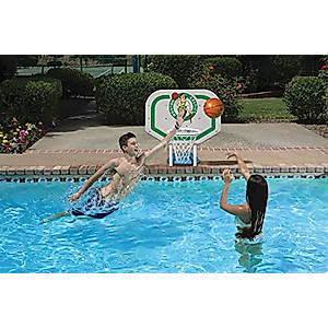 Poolmaster 72933 Boston Celtics NBA Pro Rebounder-Style Poolside Basketball Game, white, one size