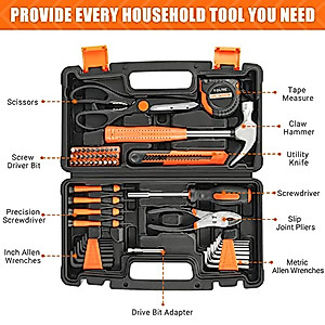 ENGiNDOT Home Tool Kit, 57-Piece Basic Tool kit with Storage Case for Household Repair, Home Improvement and DIY Project