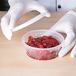 RiverBlue TSHomeGoods Deli Food Storage Containers With Lids 8 oz. /Freezer Safe/Microwaveable/Meal Prep/Airtight Lids/Take Out/Disposable/Leak Proof/Buffets/Stackable (24 PACK) Extra Hard Plastic.