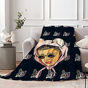 Mitterm Cute Funny Blanket Frank Velvet Blanket Comfortable and Warm Suitable for Sofa Bed 50”x40“