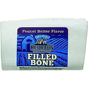 Redbarn Filled Dog Bones | Natural Long-Lasting Dental Treats; Suitable for Aggressive Chewers | Small (3") - 5 Bones (Peanut Butter)