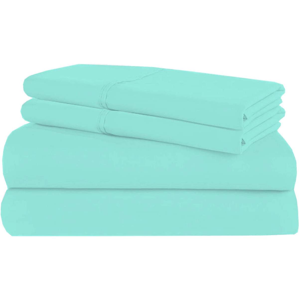 Full Sleeper Sofa Fitted Sheet 100% Egyptian Cotton - Easy to fit - Luxurious Finish, Highly Durable, Breathable& Comfortable Sheets- 600 Thread Count Aqua Blue