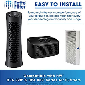 Fette Filter - Air Purifier Replacement Filter Compatible with Honeywell Filter G for HPA 020 and HPA 030 Series Air Purifiers. Compare to part HRF-G1 / HRF-G2 (Pack of 4)