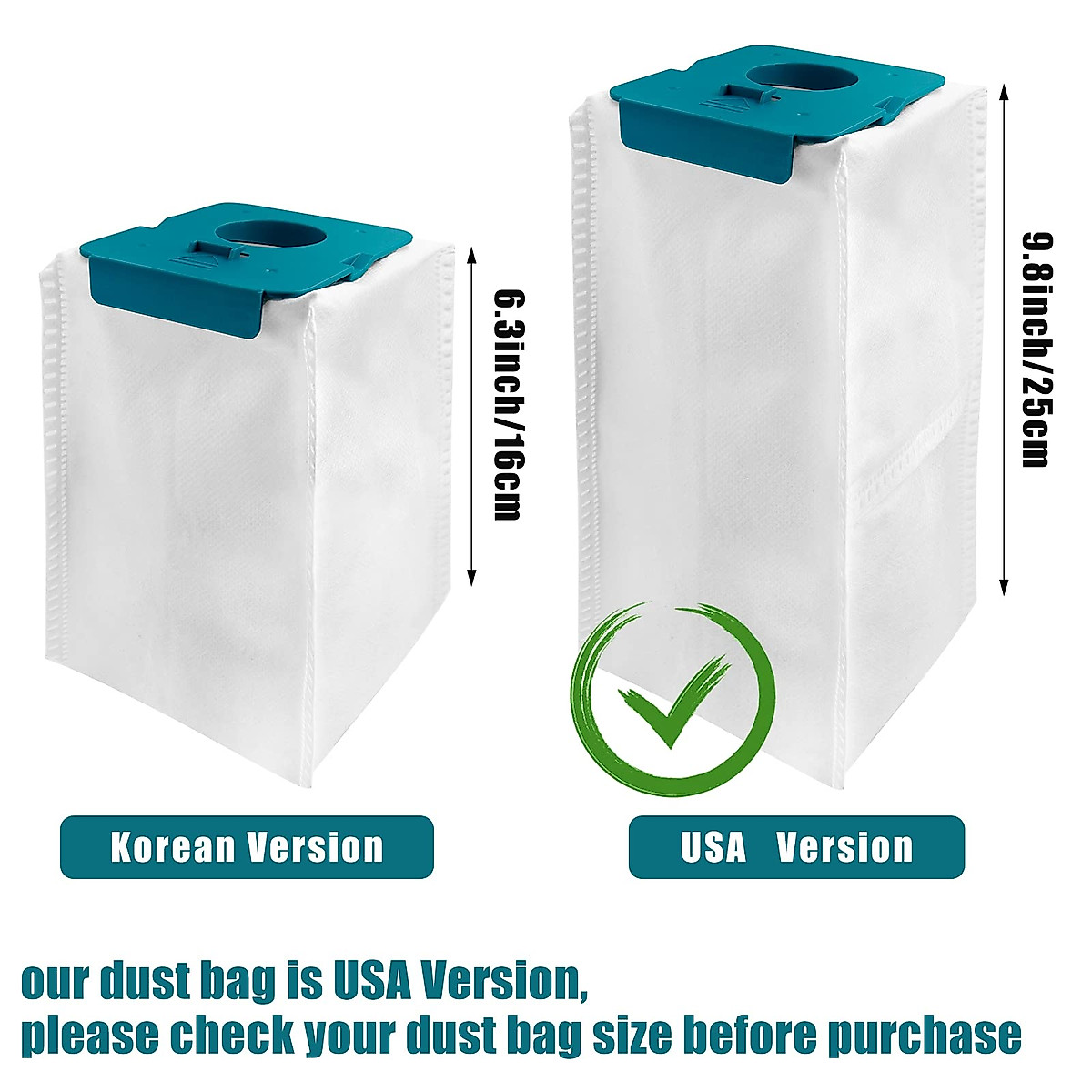 Odashen 5pcs Clean Station Dust Bag for Samsung Bespoke Jet VCA-ADB95 Wireless Cleaner Replacement