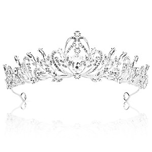 Jaciya Silver Crystal Tiaras Crowns for Women Birthday Tiara for Girls Princess Crown Rhinestone Headband Quinceanera Headpieces Wedding Prom Pageant Party