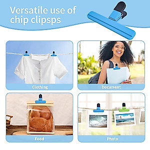 9Pack Large Chip Bag Clips - Assorted Sizes Food Bag Clips Plastic Heavy Seal Grip