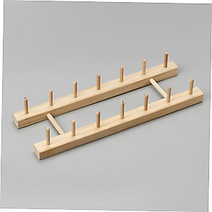 STOBOK Sewing Storage Rack Wood Thread Racks Wooden Thread Holder Sewing Thread Rack Holder Embroidery Thread Rack Yarn Holder Dispenser Crochet Yarn Ball Holder Solid Wood Tool, 29.50X9.80X4.70CM