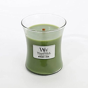 WoodWick Bergamot/Basil Pluswick Medium Hourglass Candle, 10 oz.