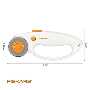 Fiskars 45mm Quick Change Rotary Cutter for Fabric - Steel Rotary Cutter Blade - Craft Supplies - Crafts, Sewing, and Quilting Projects - White