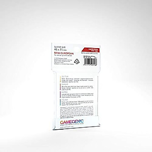 Prime Board Game Sleeves | Pack of 50 Extra-Clear Sleeves |46 by 71 mm Card Sleeves Optimized for Use with Mini European Card Games | Premium Card Protection | FFG Ruby Color Code | Made by Gamegenic