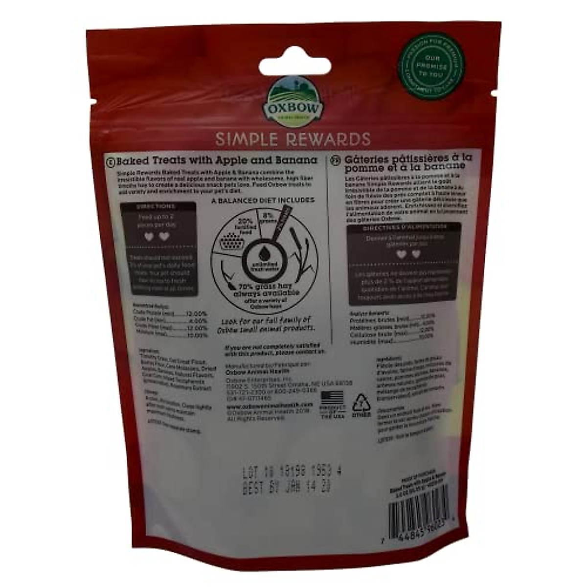 Simple Rewards Small Animal Treats 3 Flavor Variety Bundle (1) Each: Baked Apple Banana, Baked Bell Pepper, Timothy, 1.4-2 Ounces