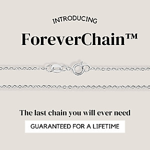 KISPER Sterling Silver Cable Link Chain Necklace –Thin, Dainty, Sterling Silver Plated Stainless Steel Jewelry for Women & Men with Spring Ring Clasp, 20"