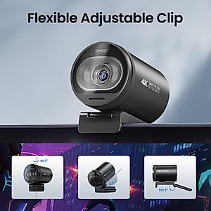 EMEET 4K Webcam for PC, S600 Webcam with Sony Sensor, 2 Noise Reduction Mics, 65°- 88° FOV, TOF Autofocus, Built-in Rotating Privacy Cover, 1080P@60FPS, Ideal for Video Calling/Zoom/Skype/Teams