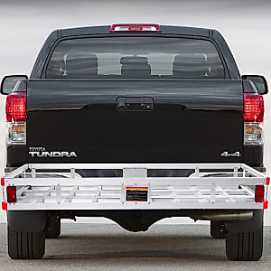 IRONMAX Hitch Cargo Carrier, 60” x 22” x 7” Trailer Hitch Mount Aluminum Cargo Carrier Fits 2” Receiver, Heavy Duty Vehicle Rear Cargo Basket for SUV, Car, Van, Truck, 500LBS Capacity