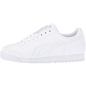 PUMA Roma Basic JR Sneaker (Little Kid/Big Kid) , White/Light Gray, 1.5 M US Little Kid