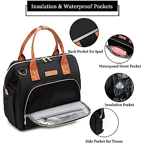 KYALOU Small Diaper Bag, Mini Baby Backpack for Mom, Multi-function Waterproof Travel Tote for Booys and Giirls (Black)