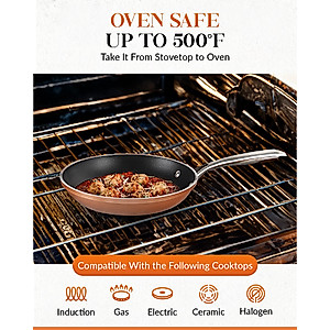 GOTHAM STEEL 12 Inch Non Stick Frying Pans Nonstick Frying Pan, Nonstick Pan, Cooking Pan, Nonstick Skillet, Cooking Pan, Non Stick Pan, Oven Safe Copper Pan for Cooking, Dishwasher Safe