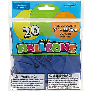 Unique Industries Party Latex Balloons-9" | Royal Blue | 20 Pcs, 20ct