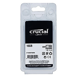 Crucial 16GB DDR4 SDRAM Memory Module - for Notebook - 16 GB - DDR4-2666/PC4-21300 DDR4 SDRAM - CL19-1.20 V - Non-ECC - Unbuffered - 260-pin - SoDIMM (CT16G4SFS8266)