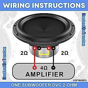 KICKER Subwoofer and Amp Package of 3 Items - 8" CompRT 600 Watt Max Sub, DS18 Class D 2-Channel Amplifier, and Complete 8AWG Wiring Kit