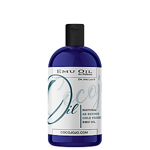 cocojojo Emu Oil - Pure Australian Rendered Natural Deodorized Unscented Bulk Creamy Carrier Oil - 16 oz 1 LB - Hair Face Body Skin Hair Nails Cuticles 6 Times Refined - Packaging May Vary