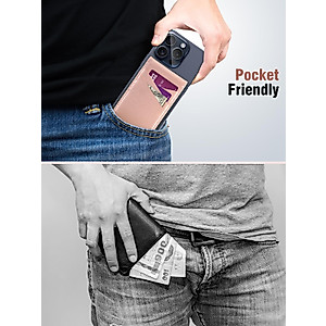 TopMade for MagSafe Wallet Stand, Strongest Magnetic Phone Wallet Card Holder for iPhone 15/14/13/12 Series, Vegan Leather, RFID Blocking, 5 Card Slots, Open ID Window, Slim, Rose Gold