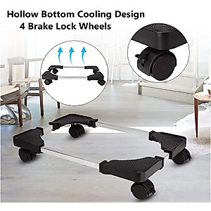 ZAGANA PC Stand-Desktop Stand with 4 Rotating Wheels | Computer Tower Stand with Adjustable Size, Mobile CPU Stand fits Home and Office