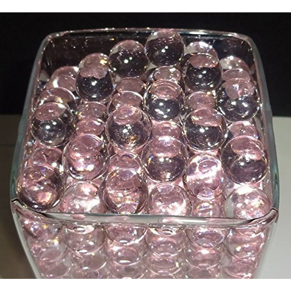 water beads Translucent Pink Lemonade water absorbing & expanding vase filler decorations Store & release to reduce watering for lucky bamboo plants & flowers, Fresh & silk florals