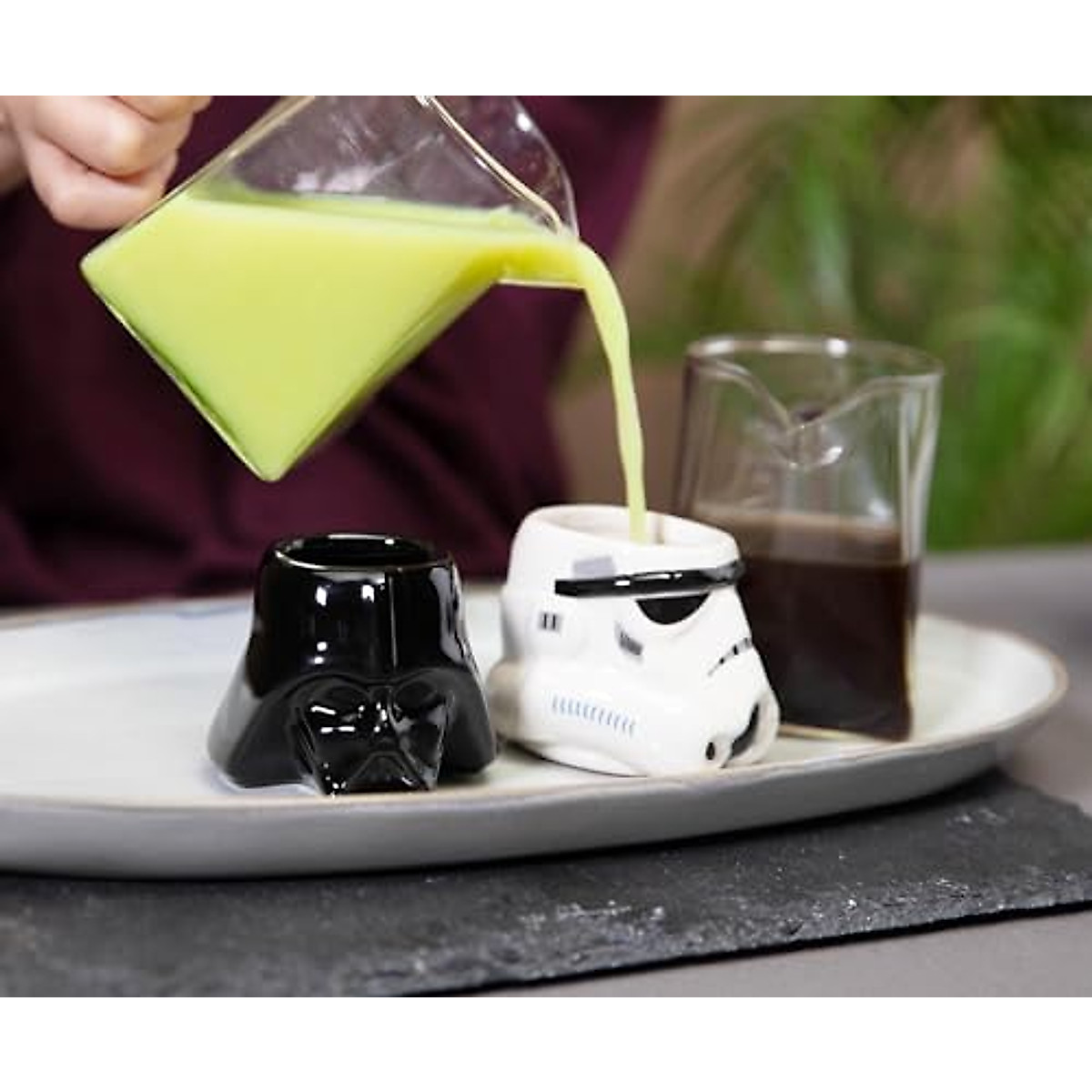 Silver Buffalo Star Wars Darth Vader and Stormtrooper Helmets Sculpted Mini Mugs | Set of 2